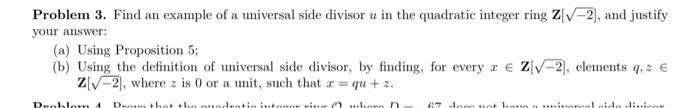Solved Problem 3. Find an example of a universal side | Chegg.com