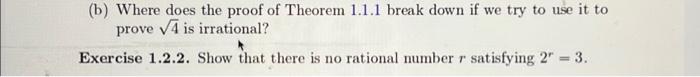 Solved Exercise 1.2.2. Show that there is no rational number | Chegg.com