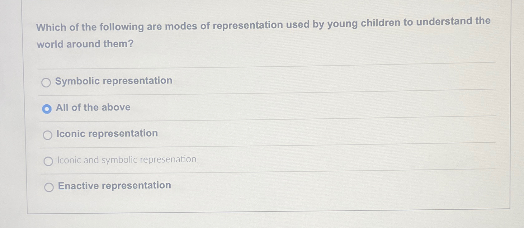 Solved Which of the following are modes of representation | Chegg.com