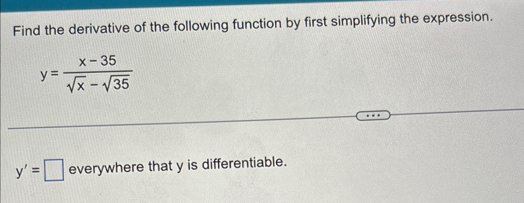 Solved Find the derivative of the following function by | Chegg.com