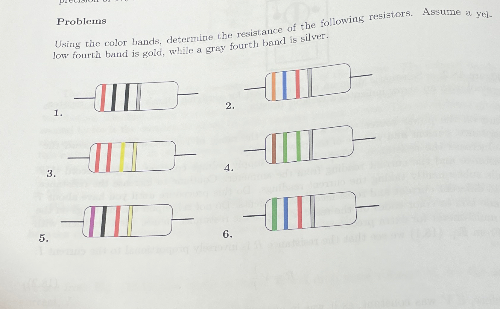 Solved ProblemsUsing the color bands, determine the | Chegg.com