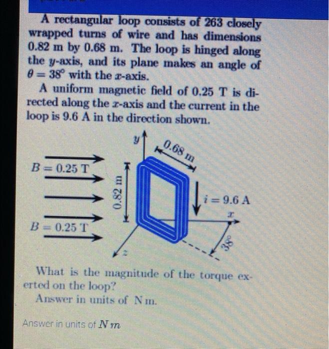 Solved A rectangular loop consists of 263 closely wrapped | Chegg.com