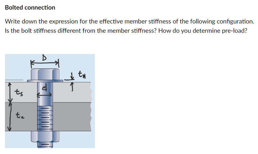 Solved Bolted connectionWrite down the expression for the | Chegg.com
