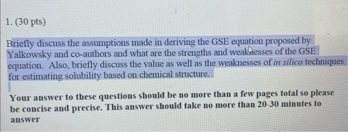Solved Briefly discuss the assumptions made in deriving the | Chegg.com