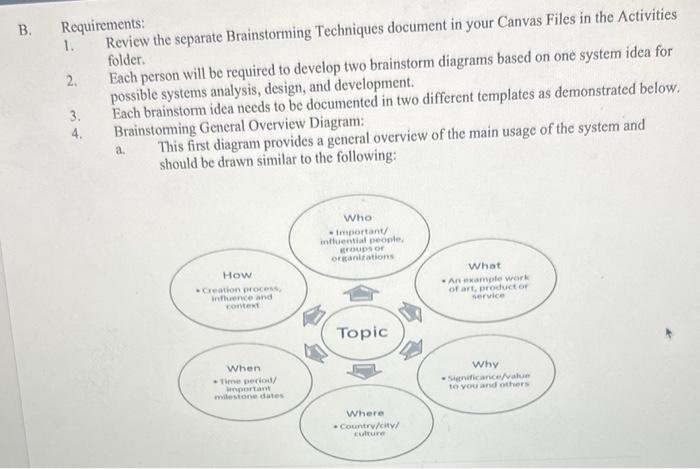 Brainstoming Main Tasks Diagram: a. The second | Chegg.com