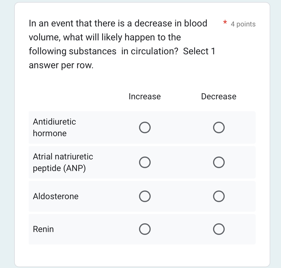 Solved In an event that there is a decrease in blood4 | Chegg.com