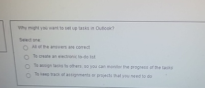 Solved Why might you want to sel up tasks in Outlook?Seled | Chegg.com