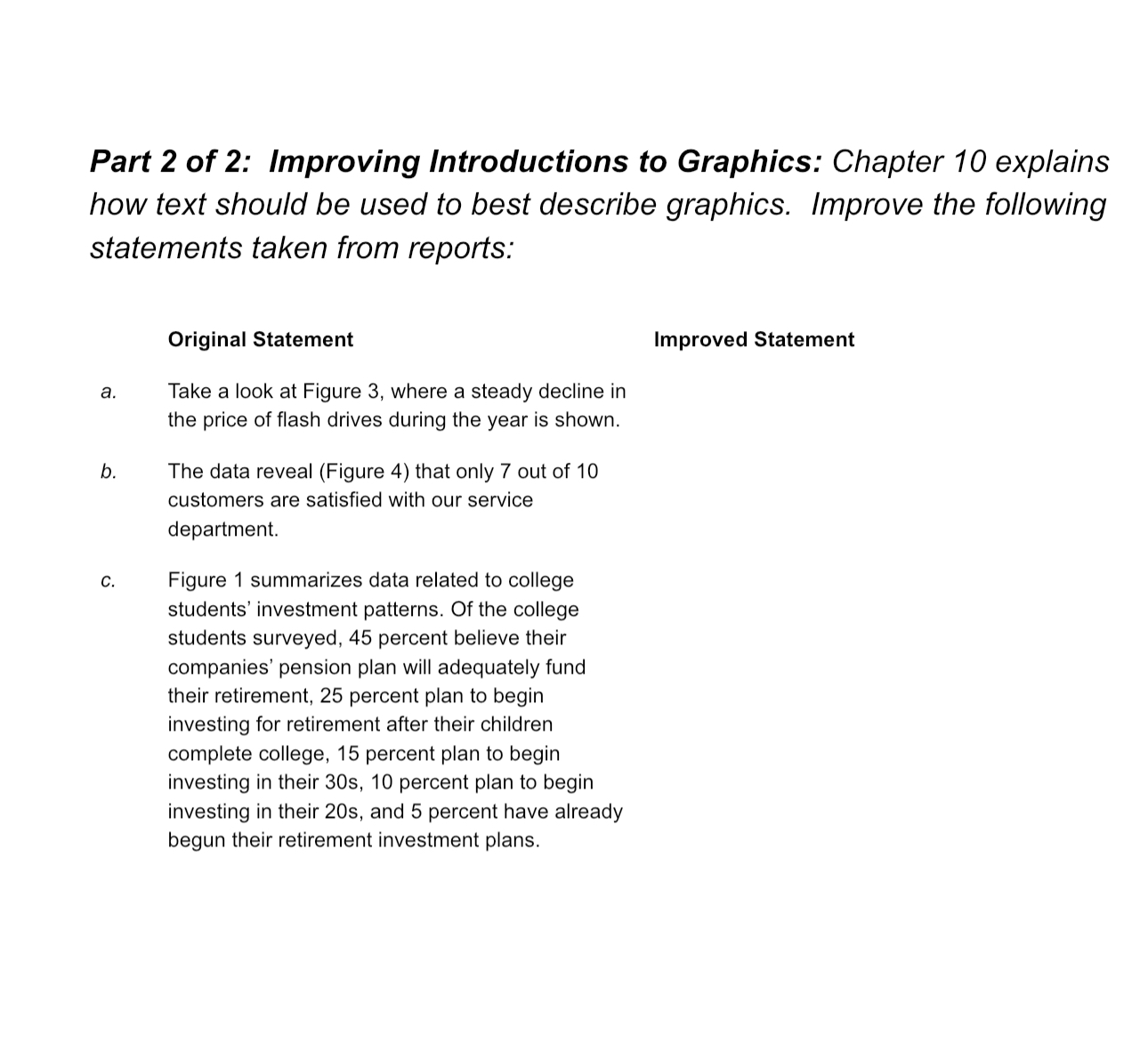 Solved Part 2 ﻿of 2: Improving Introductions to Graphics: | Chegg.com