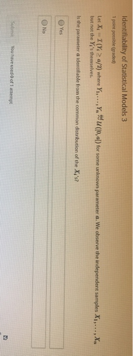 Solved Identifiability of Statistical Models 3 1 point | Chegg.com