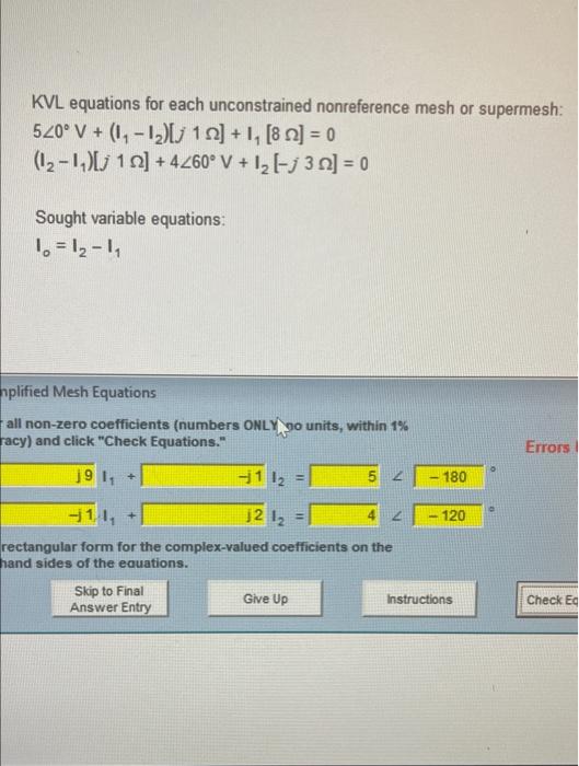 Solved KVL equations for each unconstrained nonreference | Chegg.com