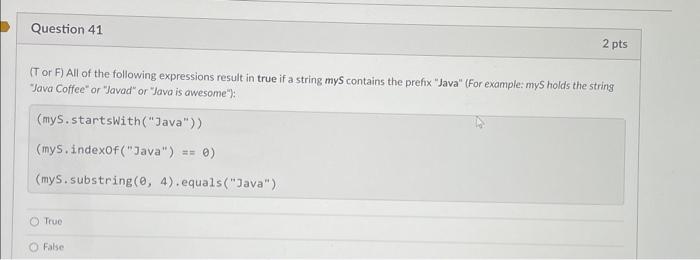 Solved (T or F) All of the following expressions result in | Chegg.com