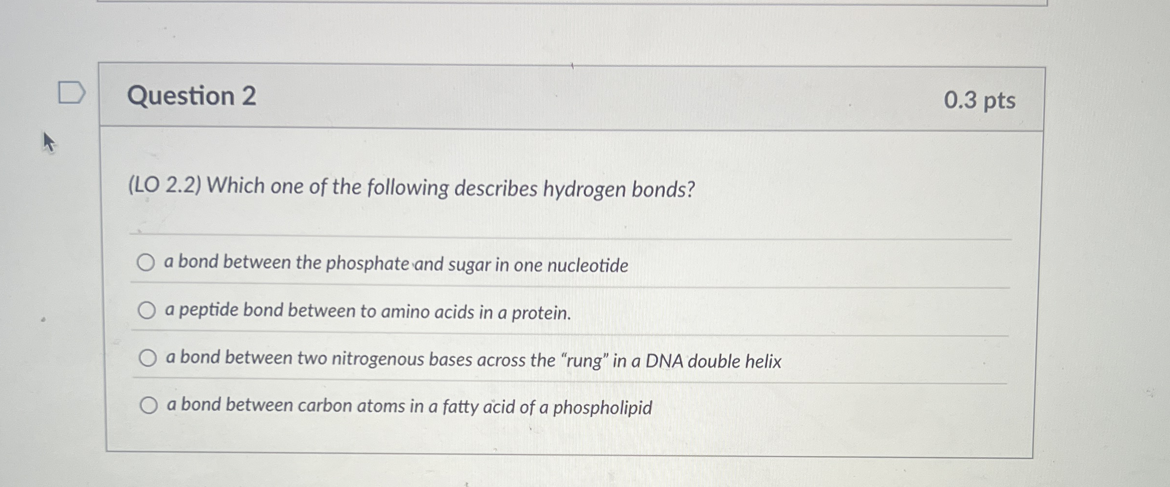 Solved Question 20.3 ﻿pts(LO 2.2) ﻿Which one of the | Chegg.com