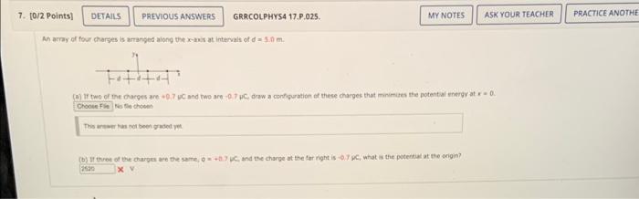 Solved Mh acray of four charges is zranged aiong the x-kis | Chegg.com