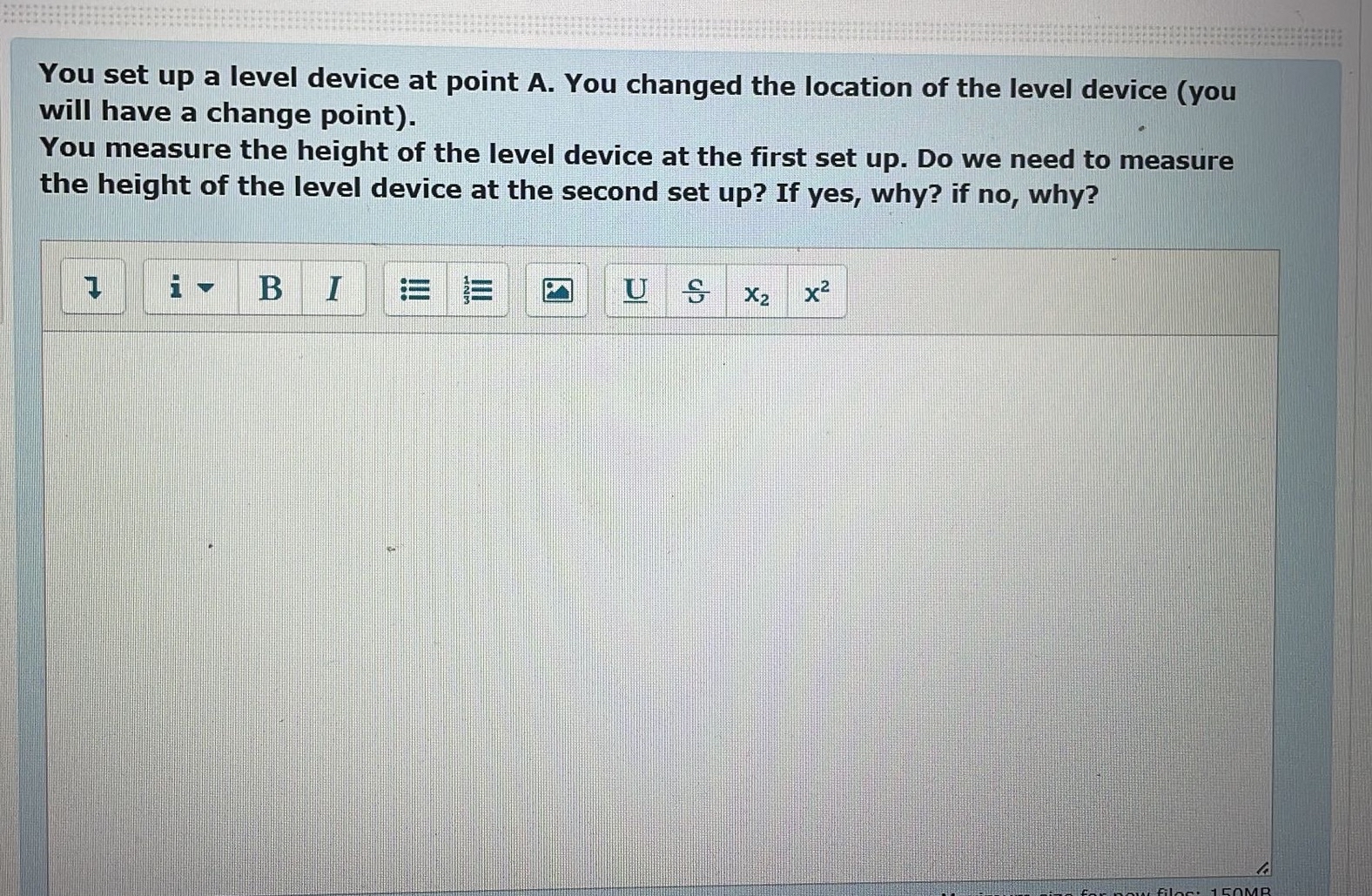 Solved You set up a level device at point A. ﻿You changed | Chegg.com