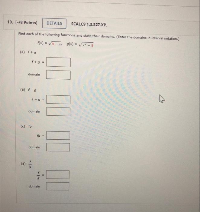 Solved Find each of the following functions and state their | Chegg.com