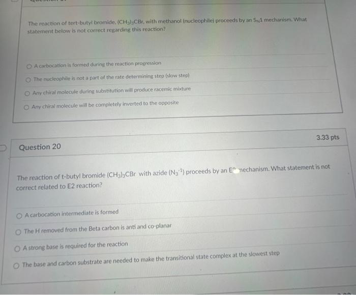 Solved The reaction of tert-butyl bromide, (CH3)3CBr, with | Chegg.com