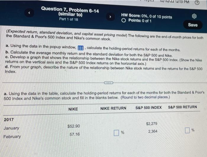 Solved (Expected return, standard deviation, and capital | Chegg.com