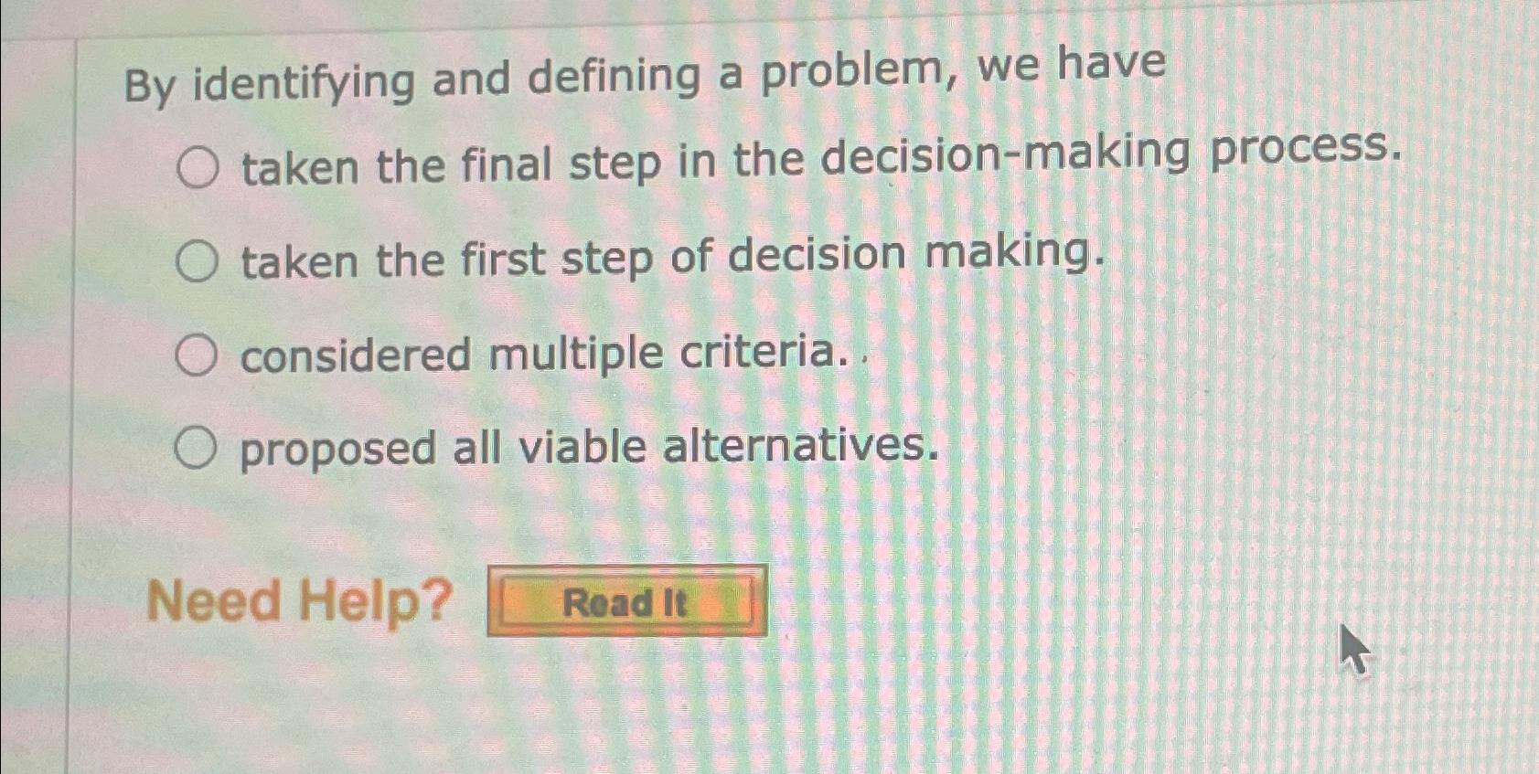 Solved By identifying and defining a problem, we have taken | Chegg.com