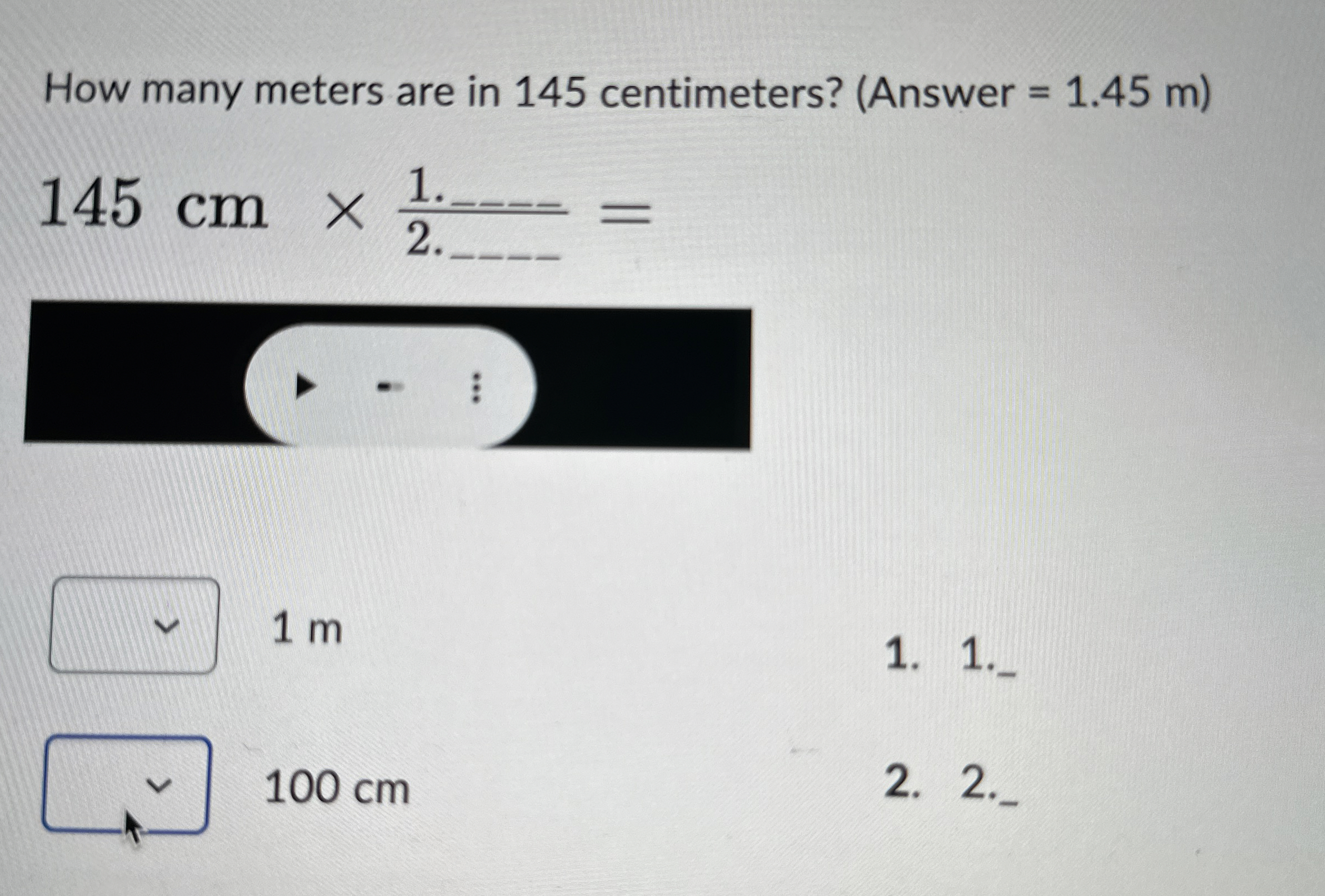 Solved How many meters are in 145 ﻿centimeters? (Answer | Chegg.com