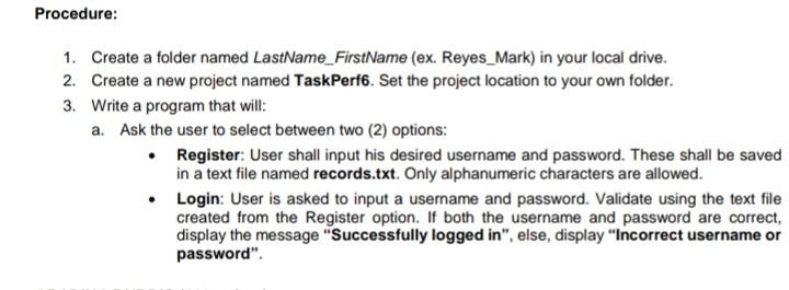 Procedure: 1. Create a folder named | Chegg.com
