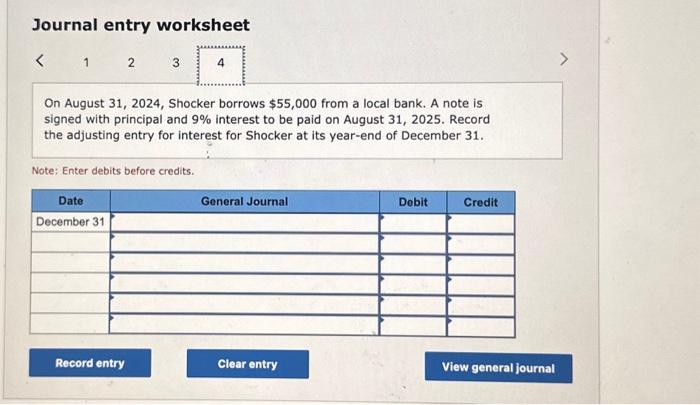Solved Journal entry worksheet On December 1,2024 , the | Chegg.com