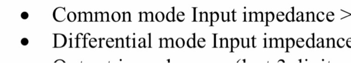 Common mode Input impedance > • Differential mode | Chegg.com