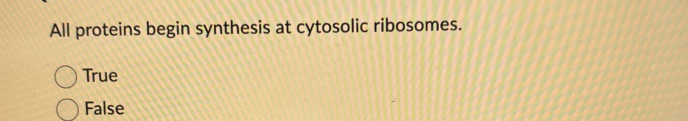 Solved All proteins begin synthesis at cytosolic | Chegg.com