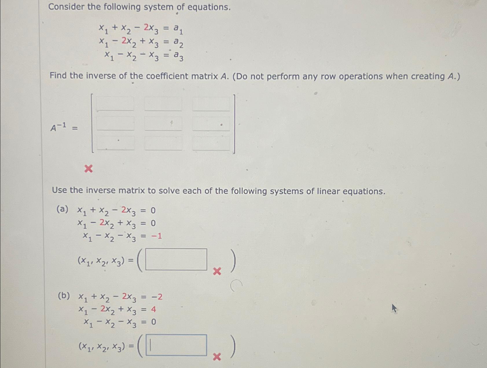 Solved Consider the following system of | Chegg.com