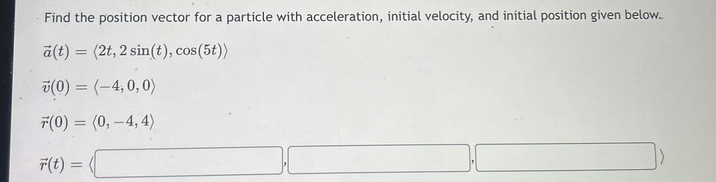 Solved Find the position vector for a particle with | Chegg.com