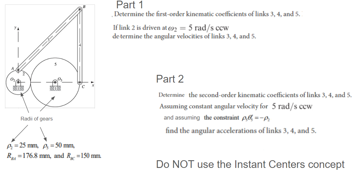 Solved Part 1Determine the first-order kinematic | Chegg.com