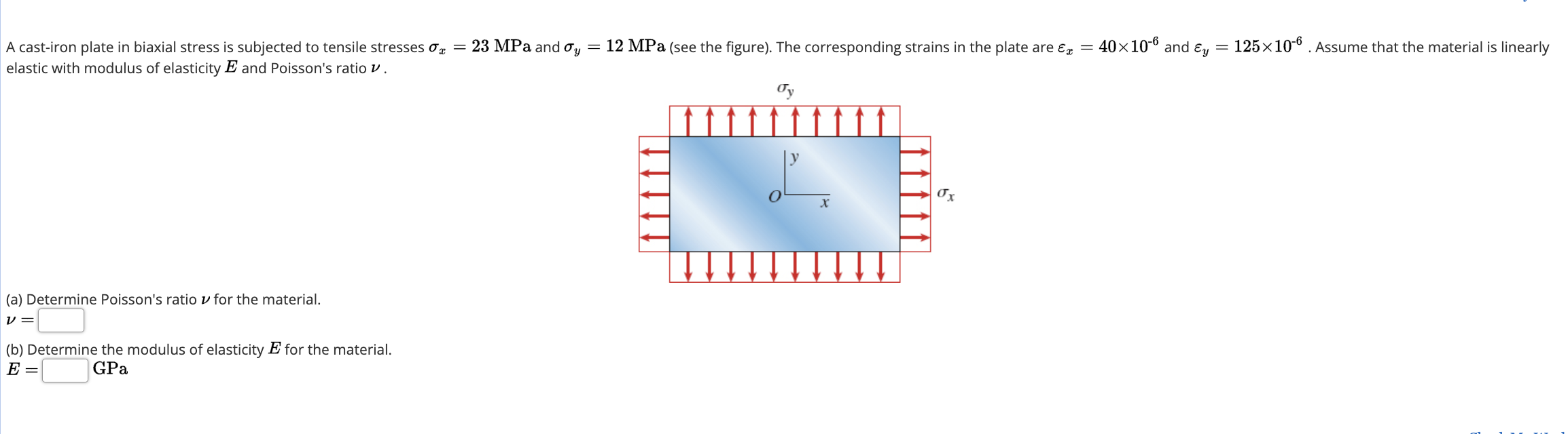 Solved elastic with modulus of ﻿elasticity E ﻿and Poisson's | Chegg.com