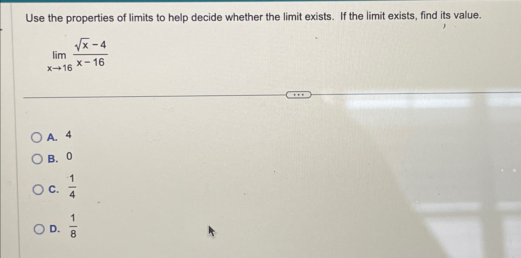 Solved Use the properties of limits to help decide whether | Chegg.com