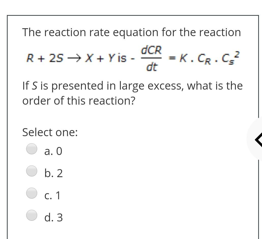 Solved The reaction rate equation for the reaction dCR R + | Chegg.com