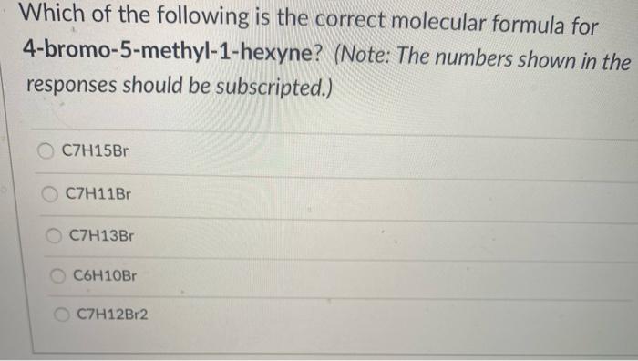Solved Which of the following is the correct molecular | Chegg.com