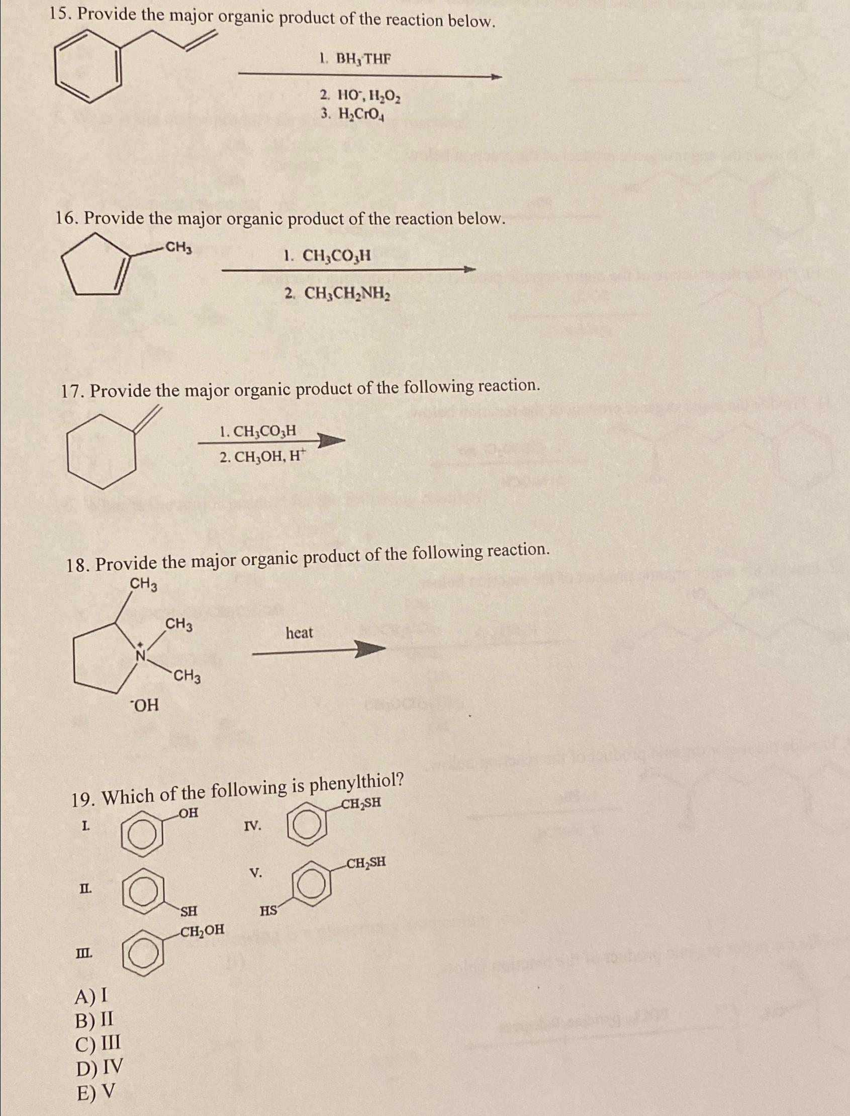Solved Provide the major organic product of the reaction | Chegg.com