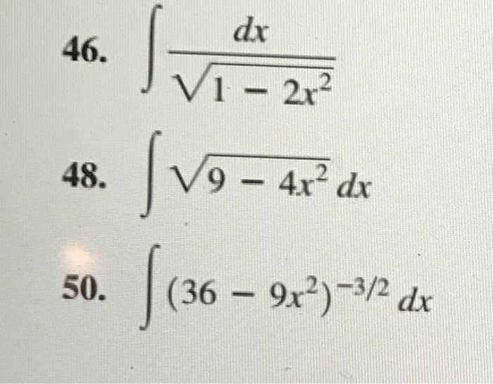 Solved 7–56. Trigonometric substitutions Evaluate the | Chegg.com