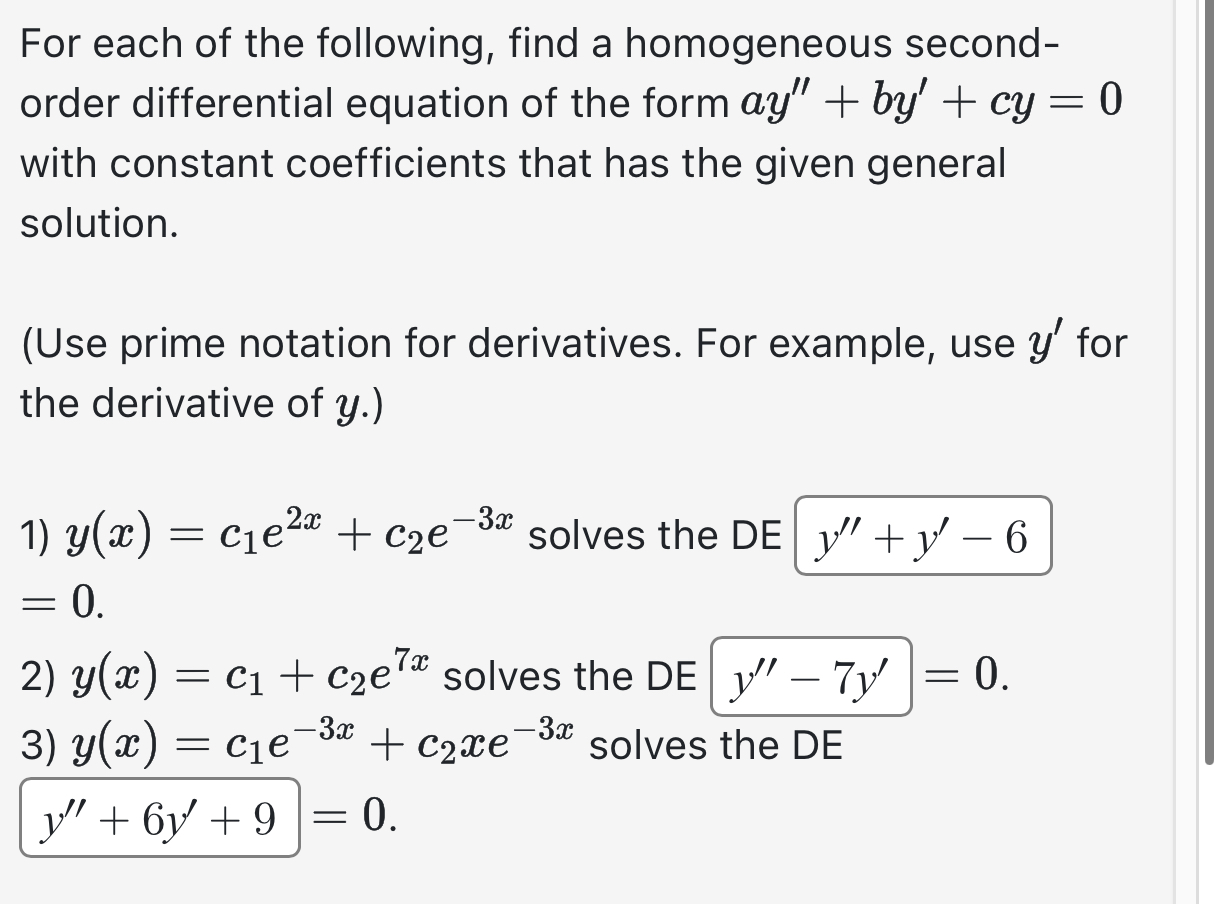 For each of the following, find a homogeneous | Chegg.com
