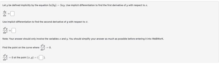 Solved Let y be defined implicitly by the equation | Chegg.com Solved Let y be defined implicitly by the equation | Chegg.com