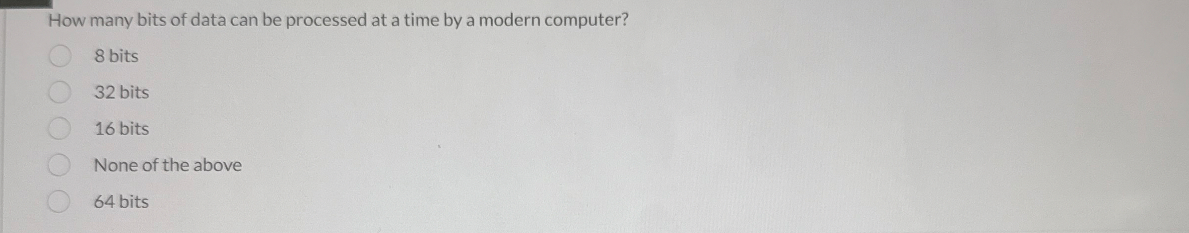 Solved How many bits of data can be processed at a time by a | Chegg.com