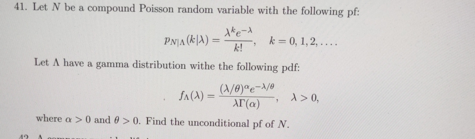 Let N ﻿be a compound Poisson random variable with the | Chegg.com