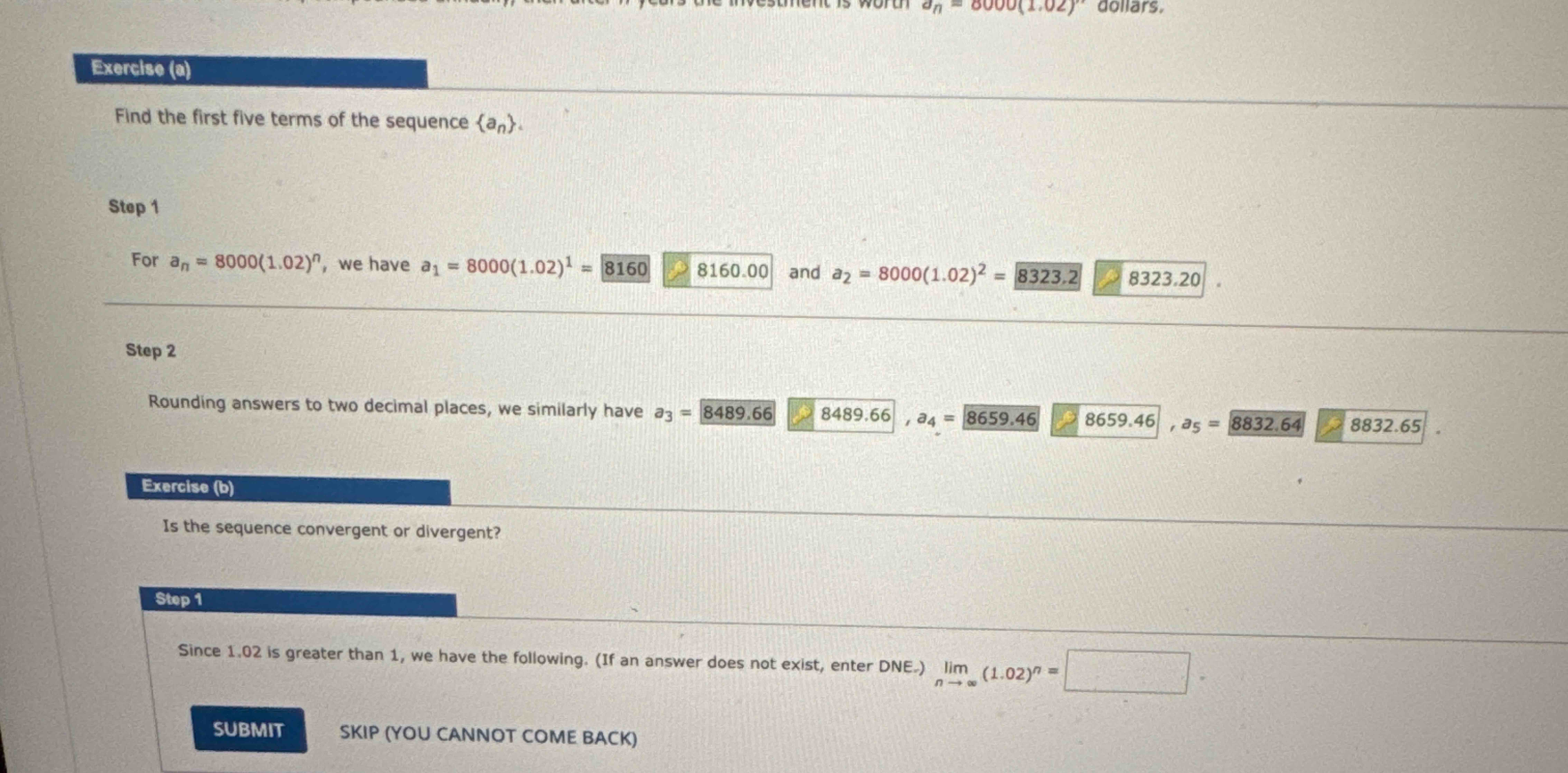 Solved Exercise (a)Find the first five terms of the sequence | Chegg.com
