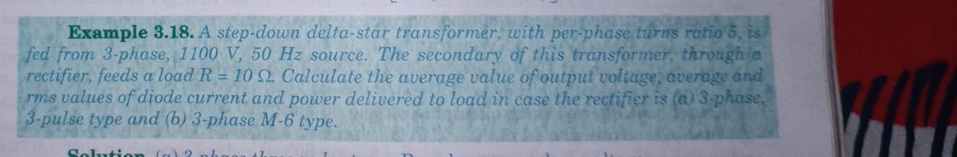Solved Example 3.18. A step-down delta-star transformer, | Chegg.com