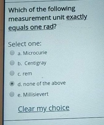 Solved Which of the following measurement unit exactly | Chegg.com