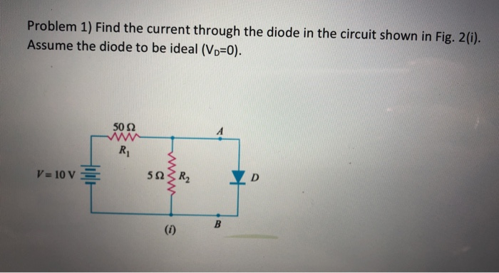 Solved Problem 1) Find the current through the diode in the | Chegg.com