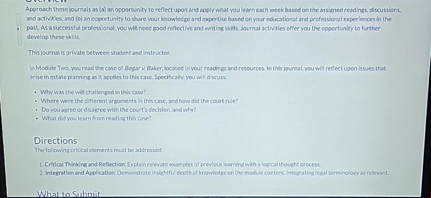 Solved Approach these journals as (a) ﻿an opportunity to | Chegg.com