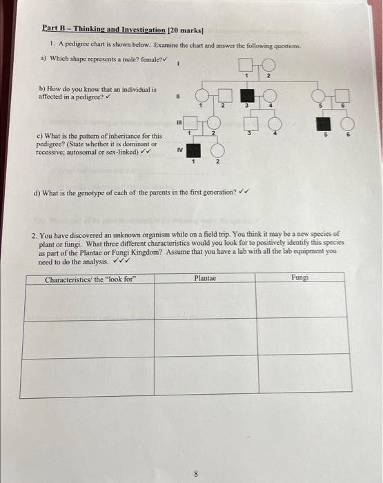 Solved Part B - Thinking and Investigation [20 marks] 1. A | Chegg.com