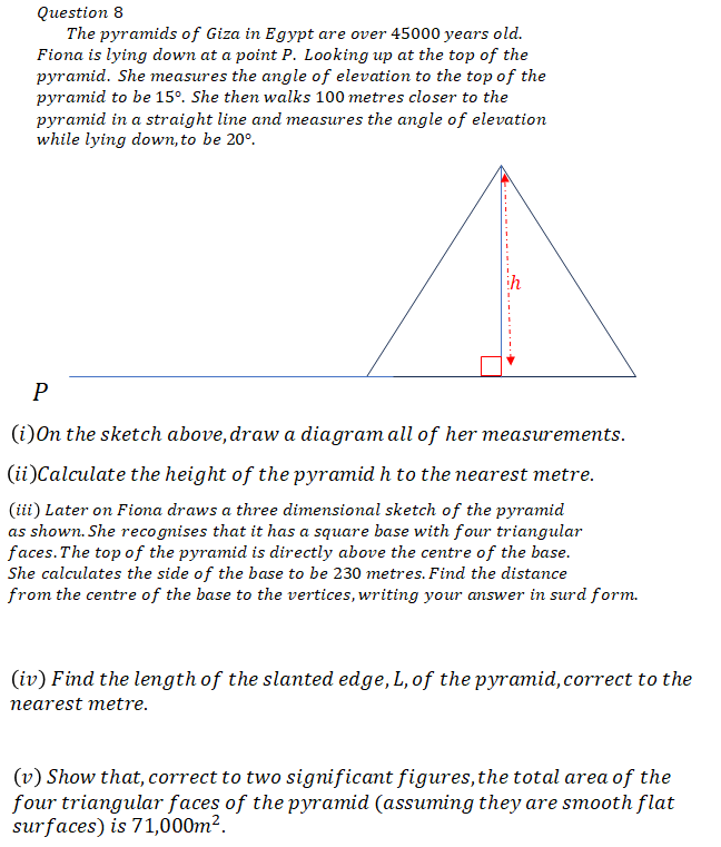 Solved Question 8The pyramids of Giza in Egypt are over | Chegg.com
