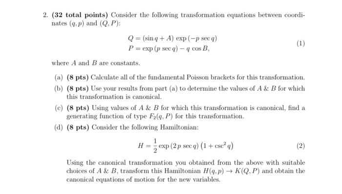 Solved 2. (32 total points) Consider the following | Chegg.com