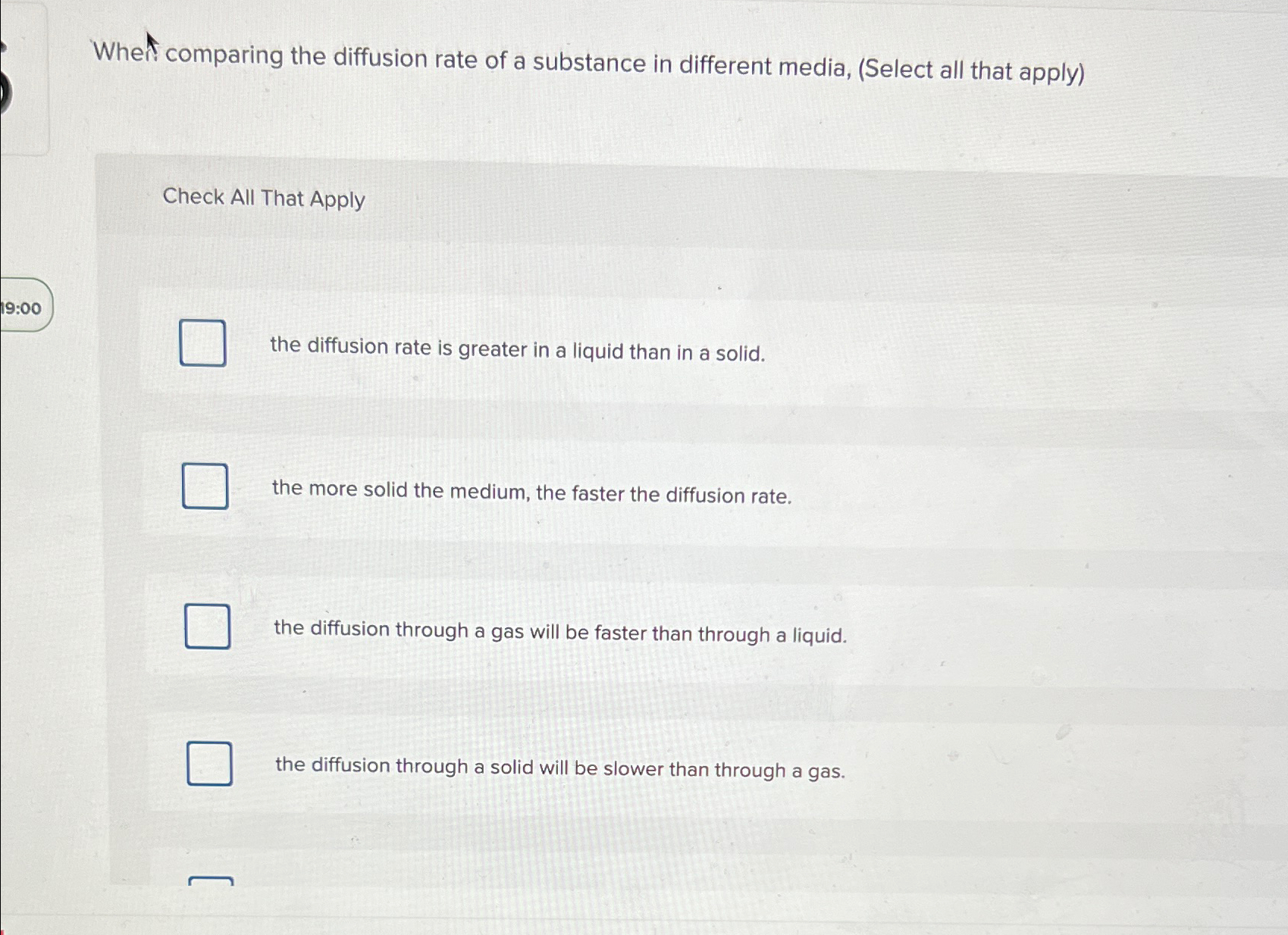 Solved Whet comparing the diffusion rate of a substance in | Chegg.com