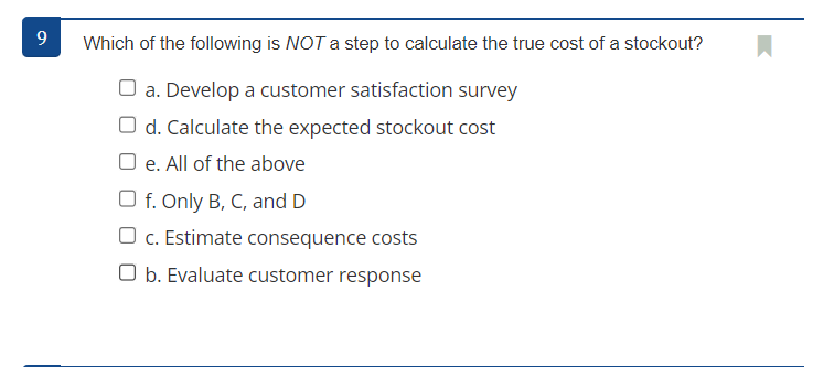 Solved 9 ﻿Which of the following is NOT a step to calculate | Chegg.com